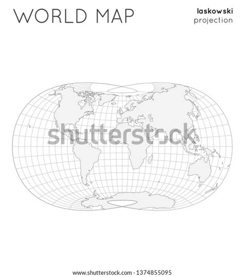 World Map Globe Laskowski Projection Graticule Stock Vector Royalty Free 1374855095 Shutterstock