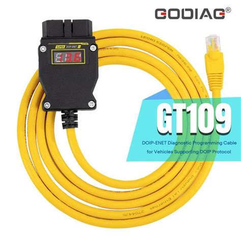 2025 Godiag Gt109 Doip Enet Cable Diagnostic Programming Coding Adapter With Voltage Display