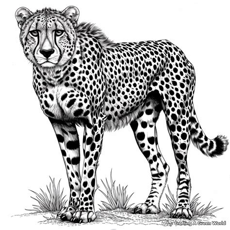 Realistic Cheetah Coloring Pages