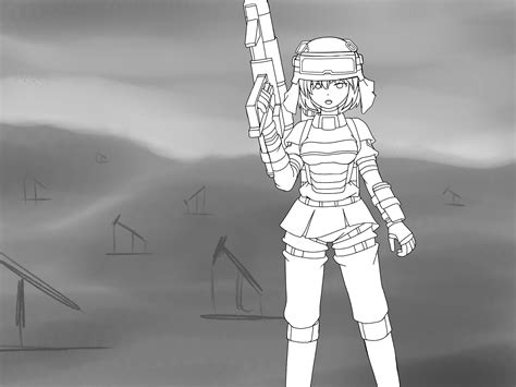 The Good Gear Girl With A Rocket Launcher W O Color And Sketch R Factorio