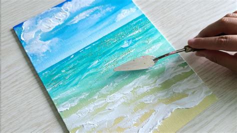 아크릴물감으로 바다 풍경을 아주 쉽게 그리는 방법 그림 초보자분 보세요 Youtube