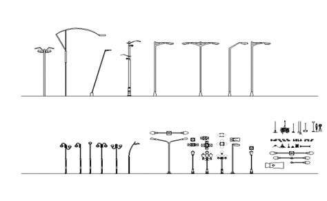 Street Light Cad Block