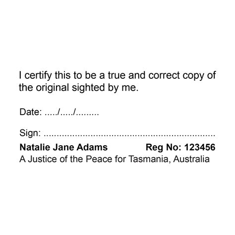 Tasmanian Jp True Copy Stamp Large Stamp Lab