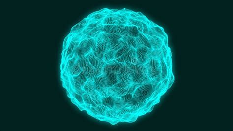 Looped Distortion Waves On Abstract Sphere Of Particles Abstract Vector Mesh Spheres Wave Of