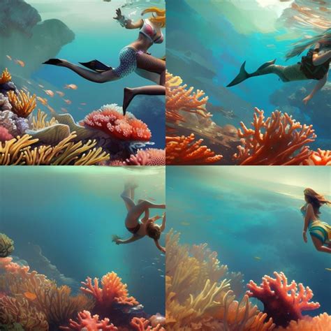 Girl Snorkeling On A Coral Reef Bird View Of The Ocean 8k Resolution