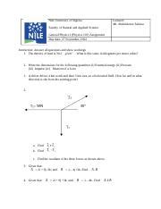 General Physics I Assignment Density Dimensions Forces And Course Hero