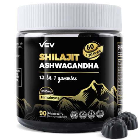 Snagshout Vev Shilajit Gummies With Ashwagandha Sea Moss Black Seed