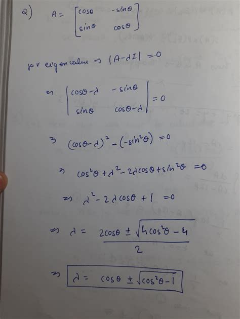 Solved Problem 2 Power Iteration Cos Ꮎ Sin Ꮎ Consider The
