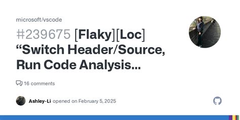 Flaky Loc “switch Headersource Run Code Analysis Onrestart
