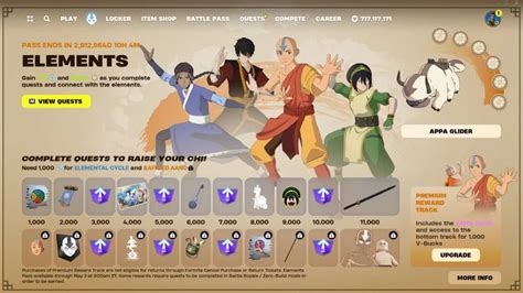 Todas as missões e recompensas do evento Fortnite x Avatar Elements