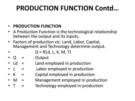 Production Function Ppt