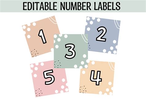 Printable Number Labels Classroom Calendar Numbers Number Etsy