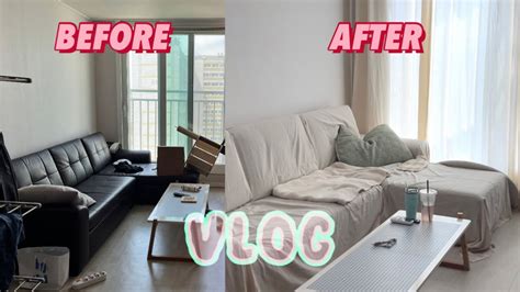 Vlog 이사 후 집꾸미는 일상 Feat 오늘의 집 소파커버 커튼 설치 빨래바구니 다이소 쇼핑 고양이 일상 Youtube
