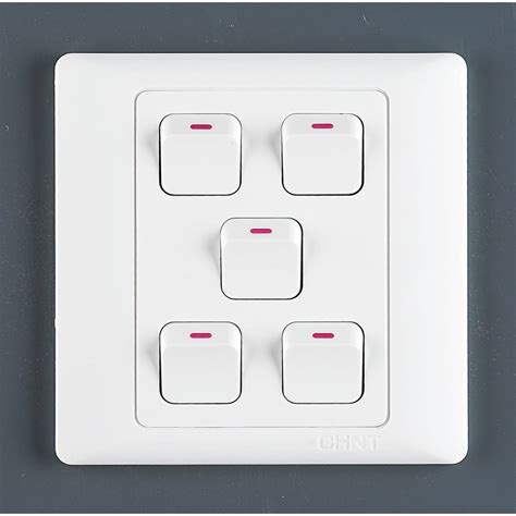 5 Gang Switch 1 Way Switch Small New7 G00900 Chint White Shopee Malaysia