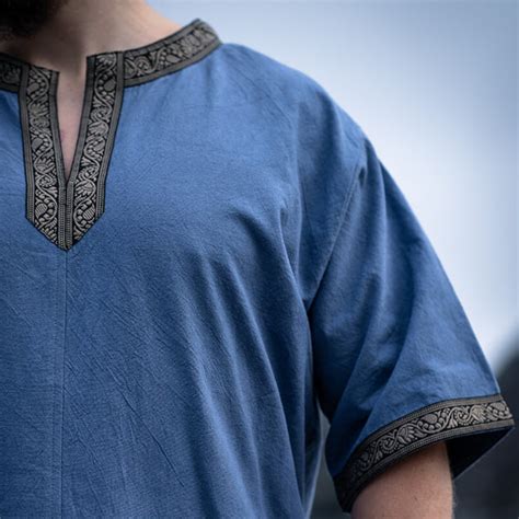 Blue Viking Tunic W Elegant Trim At The Neckline And Sleeves Sons Of