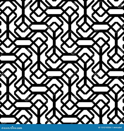 Design Seamless Monochrome Geometric Pattern Stock Vector