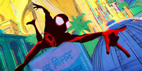 Spider Man Across The Spider Verse Image Miles Soars Over The City