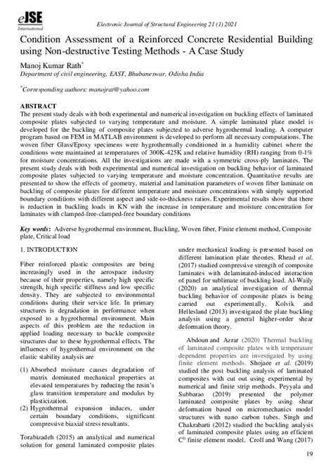 Pdf Condition Assessment Of A Reinforced Concrete Residential Building Using Non Destructive
