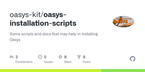 github oasys kit oasys installation scripts some scripts and docs