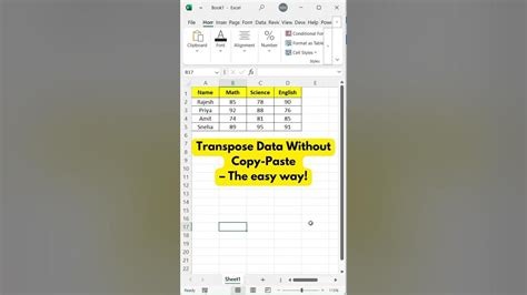 Excel Hack You Didnt Know 🔥 Transpose Data Like A Pro Excelshorts