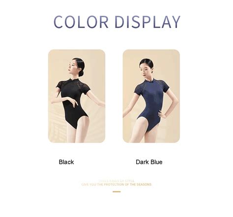 Women Standing Collar Dance Leotard Ladies Chinese Button Embroidered