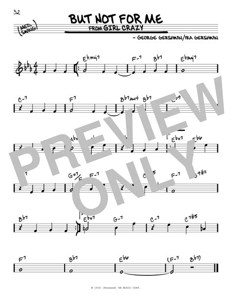 But Not For Me By George Gershwin Sheet Music For Real Book Melody