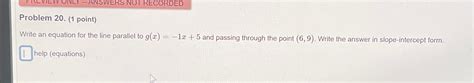 Solved Problem 20 1 ﻿pointwrite An Equation For The Line