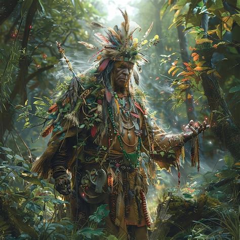 Ancient Tribal Shaman Premium Ai Generated Image