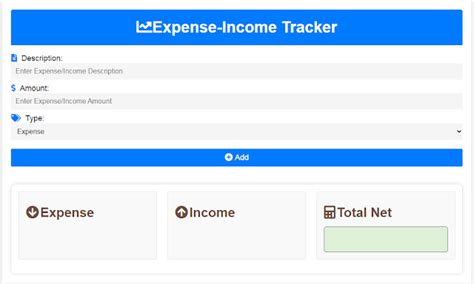 Javascript Expense And Income Tracker With Javascript C Javaphp Programming Source Code