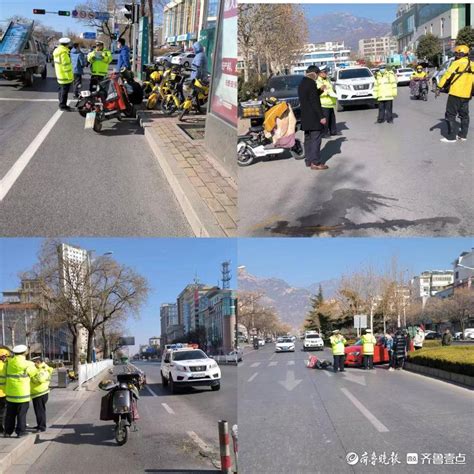 正月初七泰安交警城西大队2小时处理7起交通事故 电动车 齐鲁 值班