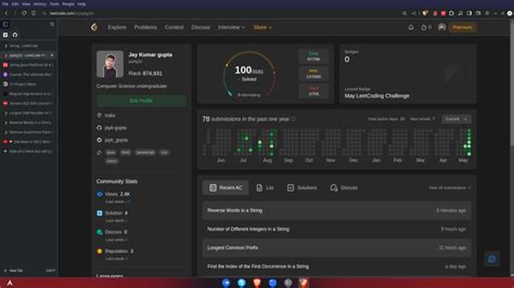 Jay Kumar Gupta On Linkedin 100daysofcode 100daysofcode Leetcode