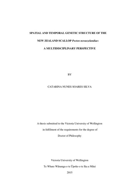 Pdf Spatial And Temporal Genetic Structure Of The New Zealand Scallop