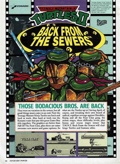 Nintendo Power Teenage Mutant Ninja Turtles Ii Back From The Sewers