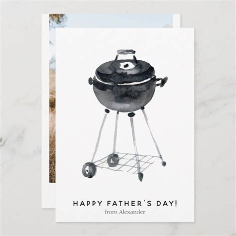 Happy Fathers Day Bbq Grill Photo Holiday Card Zazzle Holiday