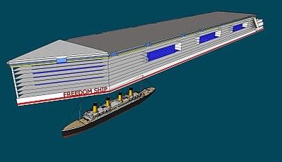The Freedom Ship A Concept For A Kilometer Long Floating City That