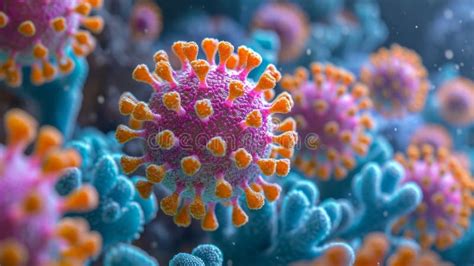 Lassa Fever Virus Under A Microscope Ai Generated Stock Illustration