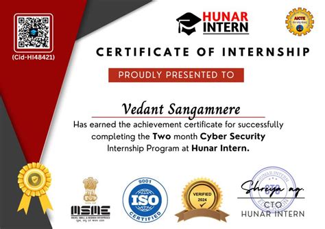 Cybersecurity Internship Websecurity Encryption Hunarintern Vedant Sangamnere