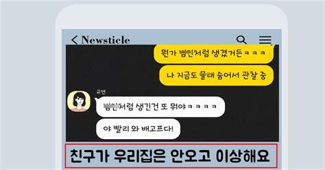 친구가 우리집은 안오고 이상해요 newsticles