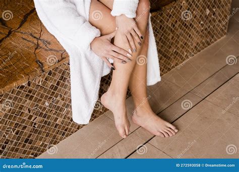 Girl Touching Her Legs And Looking At Veins Deep Vein Thrombosis And