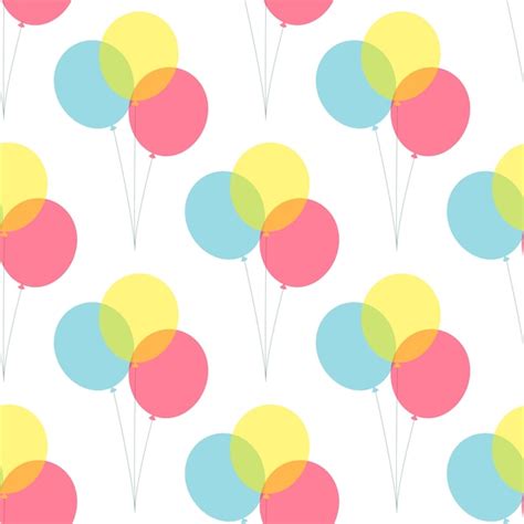 Premium Vector Party Balloons Simple Vector Pattern