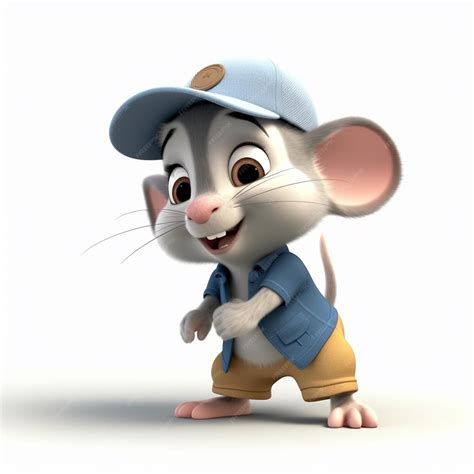 Premium Photo Cute Animated Mouse Caracter Illustration