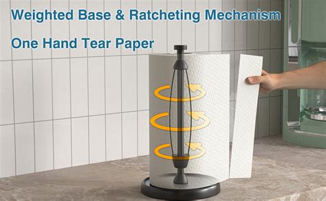 Swaitee Paper Towel Holder Countertop One Handed Tear