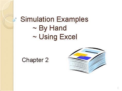 Simulation Examples By Hand Using Excel Chapter