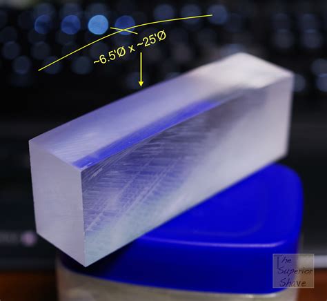 4x1x1 5″ Convex Clear Acrylic Block Made In The Usa The Superior Shave