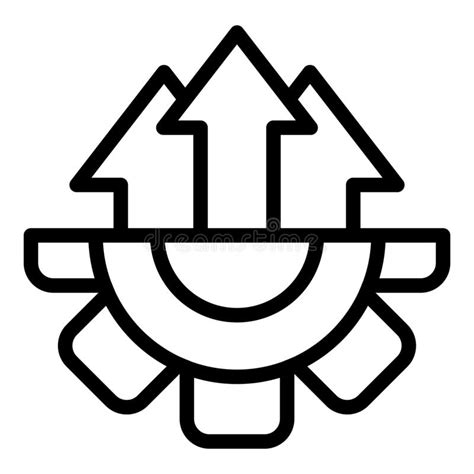 Gear Application Window Icon Outline Style Stock Vector Illustration