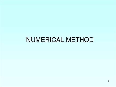 PPT NUMERICAL METHOD PowerPoint Presentation Free Download ID
