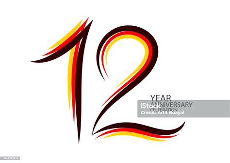 12 주년 기념 축하 Icontype 다채로운 선 벡터 12 번째 생일 아이콘 12 숫자 디자인 배너 템플릿 초대 카드 포스터 티셔츠에 대 한 아이콘 번호 요소 그래픽