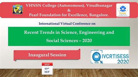 Ivcrtisess 2020 Inaugural Vhnsnc Pearl Foundation Youtube