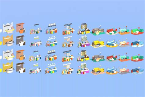 3d Props Ultimate Pack Furniture For Lobby 3d Furniture Unity Asset Store