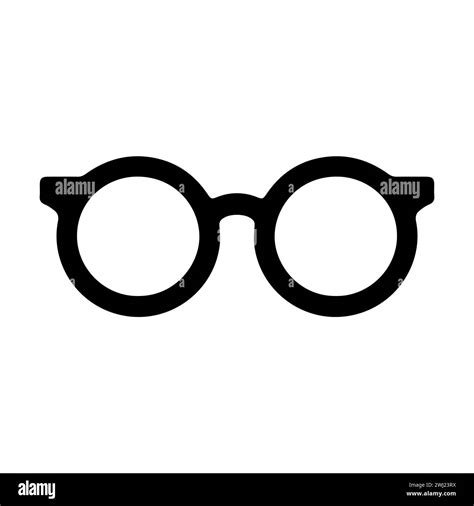 Glasses Icon Round Glasses Icon Black Glasses Silhouette Isolated On